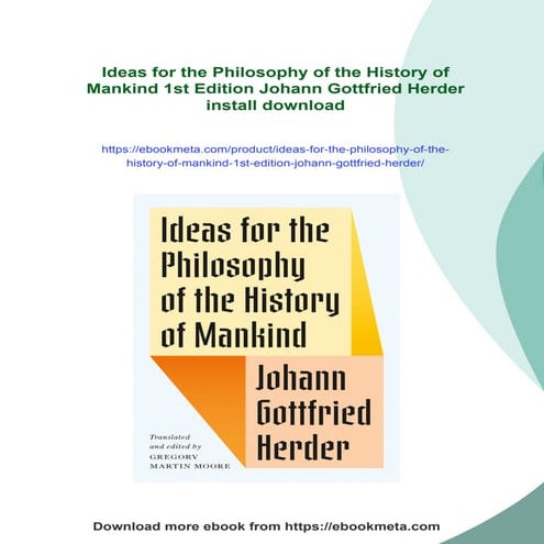 Ideas for the Philosophy of the History of Mankind 1st Edition Johann ...