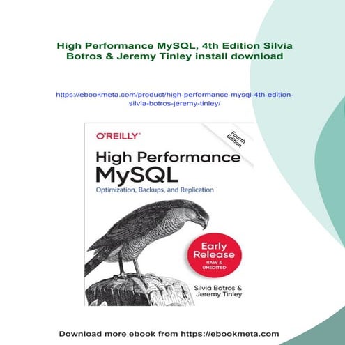 High Performance MySQL, 4th Edition Silvia Botros & Jeremy Tinley | PDF