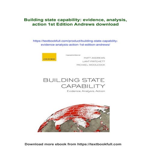 Building state capability: evidence, analysis, action 1st Edition Andrews | PDF