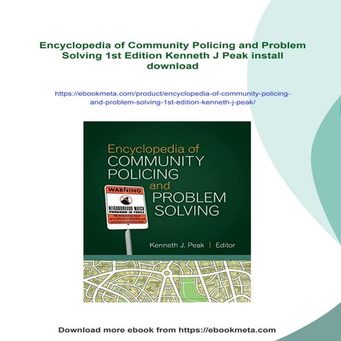 Encyclopedia of Community Policing and Problem Solving 1st Edition Kenneth J Peak | PDF