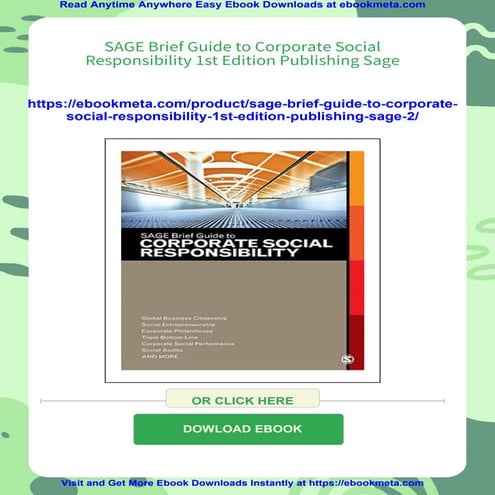 SAGE Brief Guide to Corporate Social Responsibility 1st Edition ...