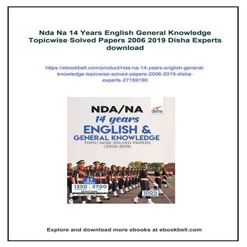 Nda Na 14 Years English General Knowledge Topicwise Solved Papers 2006 ...