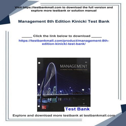 Free Access to Management 8th Edition Kinicki Test Bank Chapter Answers ...