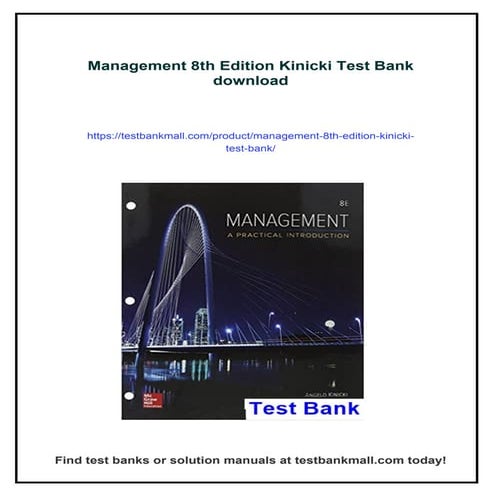 Download full ebook of Management 8th Edition Kinicki Test Bank instant ...