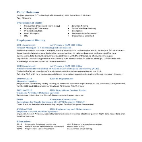 CV_Peter Huisman_May 1st | PDF