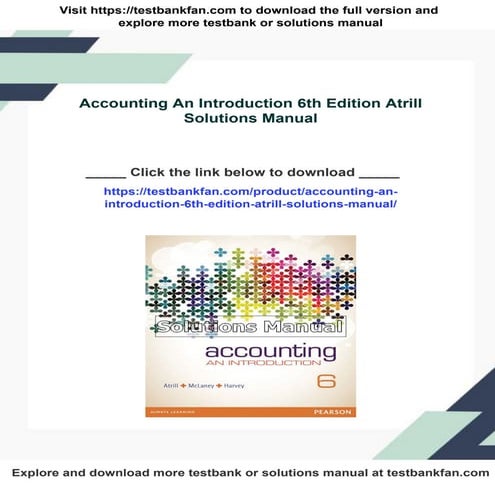 Accounting An Introduction 6th Edition Atrill Solutions Manual | PDF