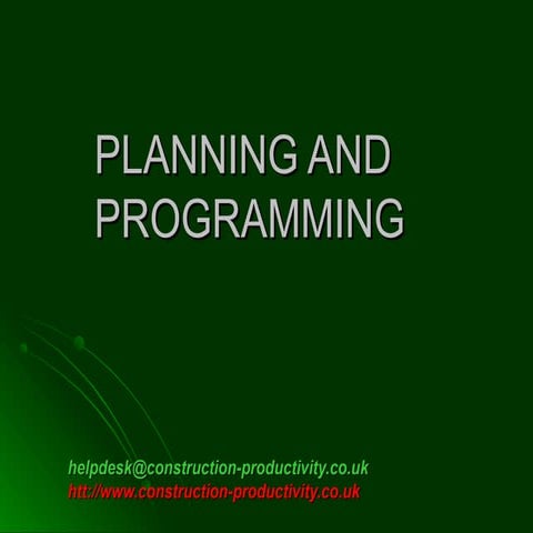 136 work planning and programming | PPT