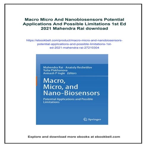 Macro Micro And Nanobiosensors Potential Applications And Possible Limitations 1st Ed 2021 ...