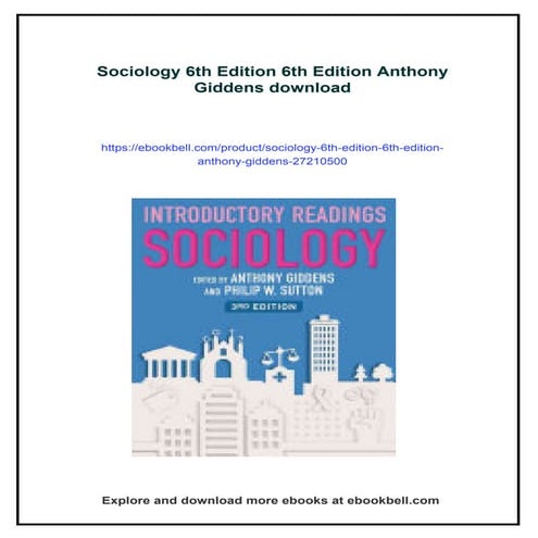 Sociology 6th Edition 6th Edition Anthony Giddens | PDF