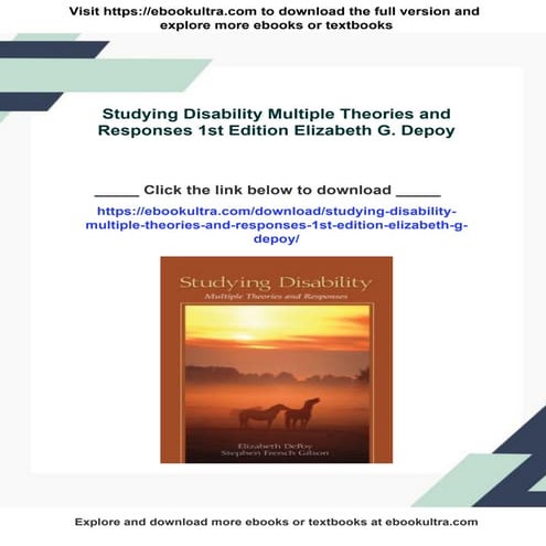 Studying Disability Multiple Theories and Responses 1st Edition ...