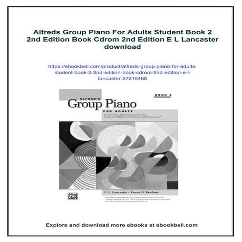 Alfreds Group Piano For Adults Student Book 2 2nd Edition Book Cdrom ...
