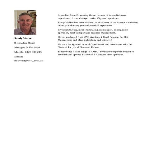 Sandy Walker CV | PDF
