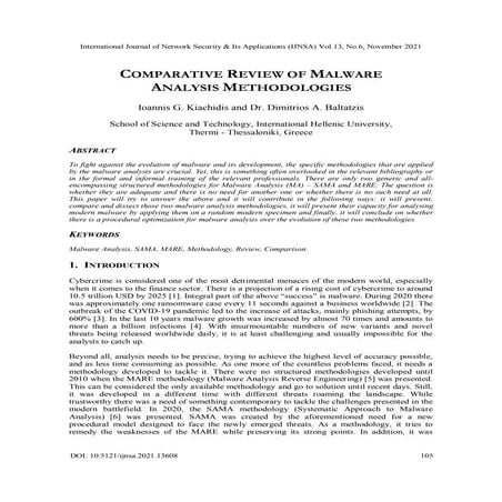 Comparative Review Of Malware Analysis Methodologies Pdf