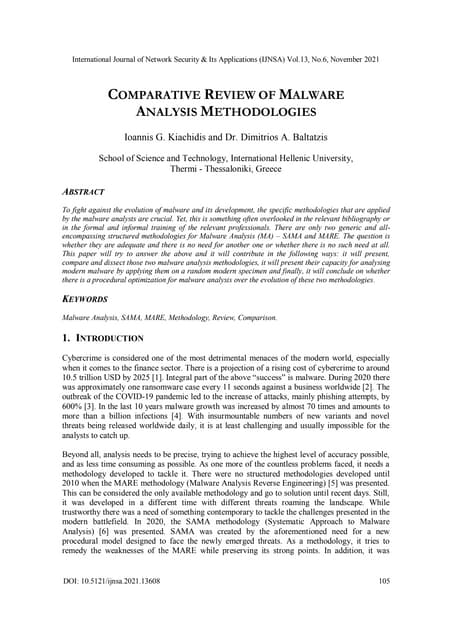 Comparative Review Of Malware Analysis Methodologies Pdf