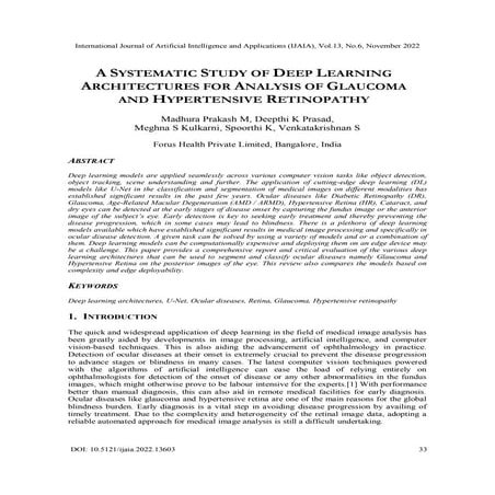 A SYSTEMATIC STUDY OF DEEP LEARNING ARCHITECTURES FOR ANALYSIS OF ...