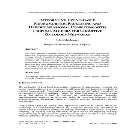 Integrating Event-Based Neuromorphic Processing and Hyperdimensional Computing with Tropical ...