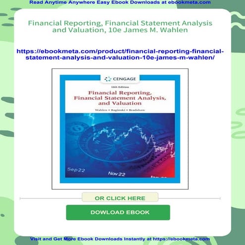 Financial Reporting, Financial Statement Analysis and Valuation, 10e James M. Wahlen | PDF