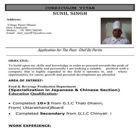 Sunil Singh Resume | DOC