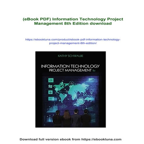 (eBook PDF) Information Technology Project Management 8th Edition | PDF