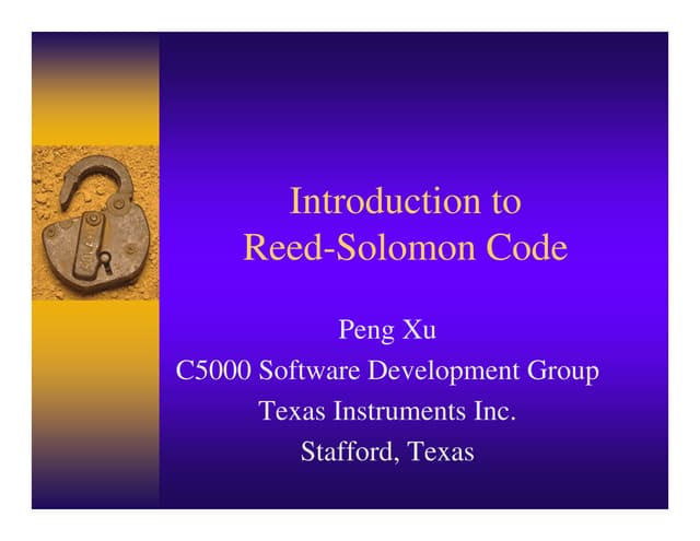 Understanding Reed-Solomon code | PDF