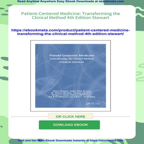 Patient-Centered Medicine: Transforming the Clinical Method 4th Edition ...