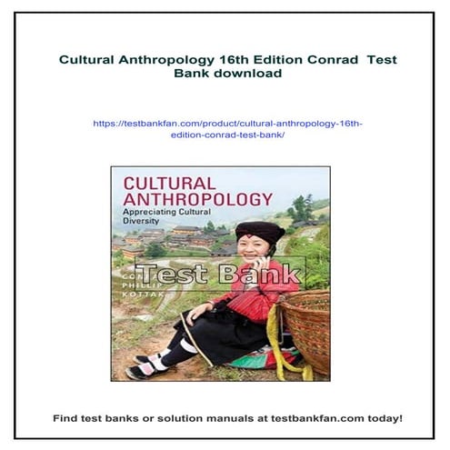 Cultural Anthropology 16th Edition Conrad Test Bank | PDF