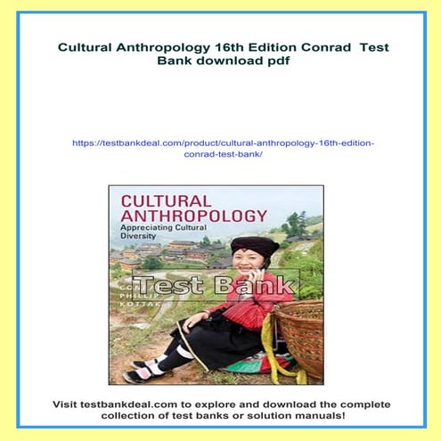 Cultural Anthropology 16th Edition Conrad Test Bank | PDF