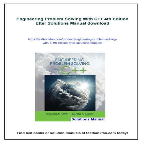 Engineering Problem Solving With C++ 4th Edition Etter Solutions Manual ...