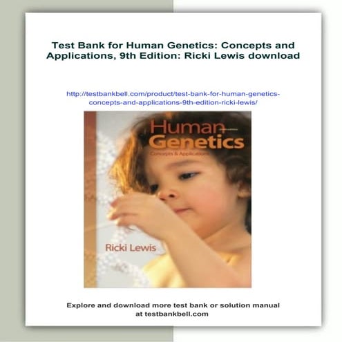 Human Genetics Concepts and Applications 10th Edition Lewis Test Bank | PDF
