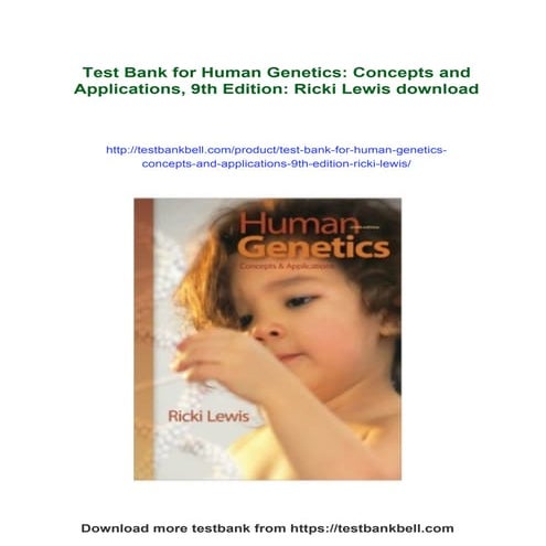 Test Bank for Human Genetics: Concepts and Applications, 9th Edition ...