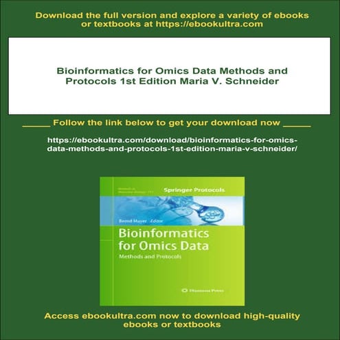 Bioinformatics for Omics Data Methods and Protocols 1st Edition Maria V. Schneider | PDF