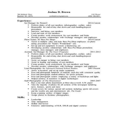 Josh Brown Resume New | DOCX