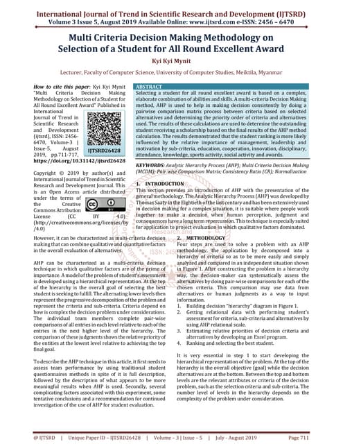 A HYBRID METHODS DSS FOR THE BEST PERFORMING LECTURERS SELECTION | PDF