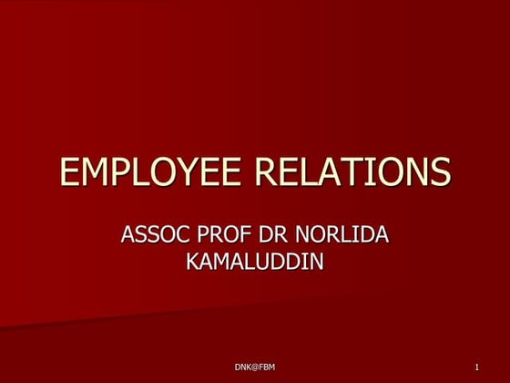 Employee Relation/Type of employee relations(ER) | PPT