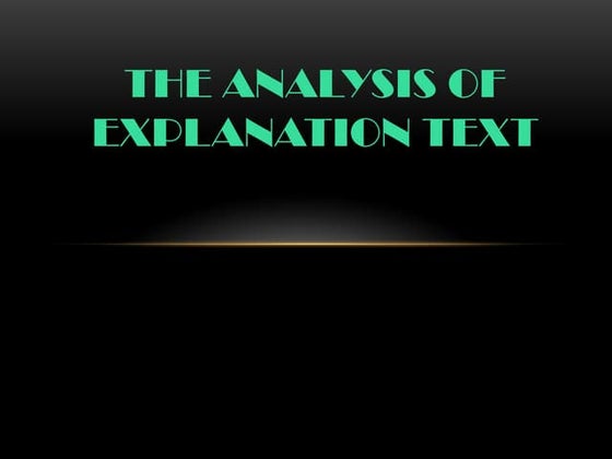 Features of an Explanation Text | PPT