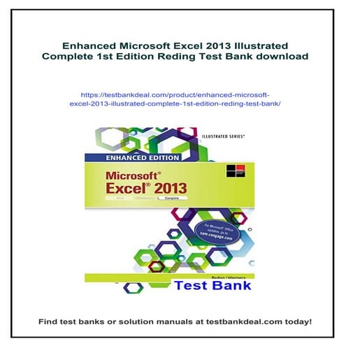 Enhanced Microsoft Excel 2013 Illustrated Complete 1st Edition Reding ...