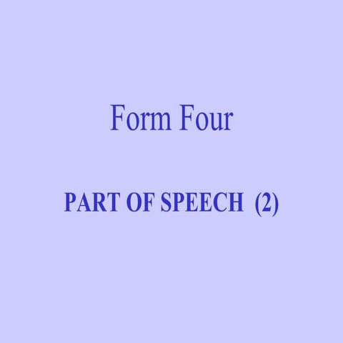 Parts of speech for beginner level students | PPTX