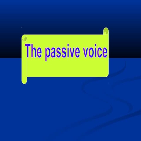 passive voice presentation english grammar | PPTX