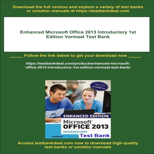 Enhanced Microsoft Office 2013 Introductory 1st Edition Vermaat Test ...