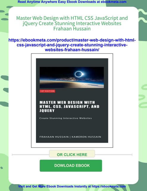 Master Web Design With Html Css Javascript And Jquery Create Stunning Interactive Websites