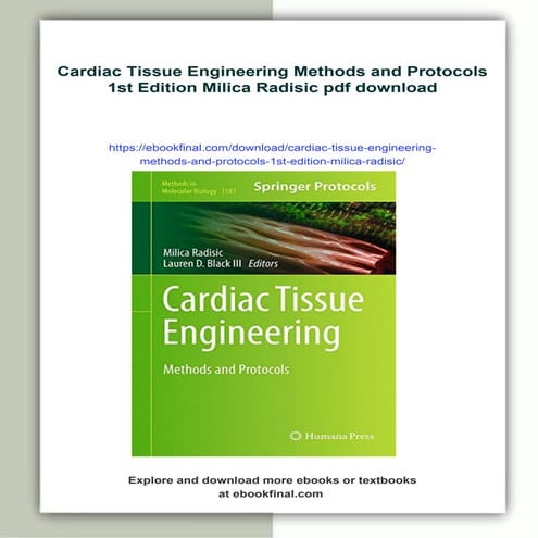 Cardiac Tissue Engineering Methods and Protocols 1st Edition Milica ...