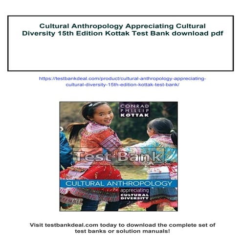 Cultural Anthropology Appreciating Cultural Diversity 15th Edition ...