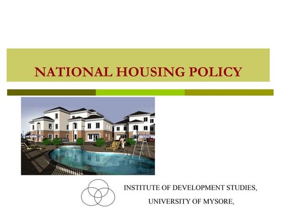 Elements of national housing policy | PPT