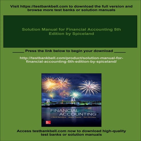 Solution Manual for Financial Accounting 5th Edition by Spiceland | PDF
