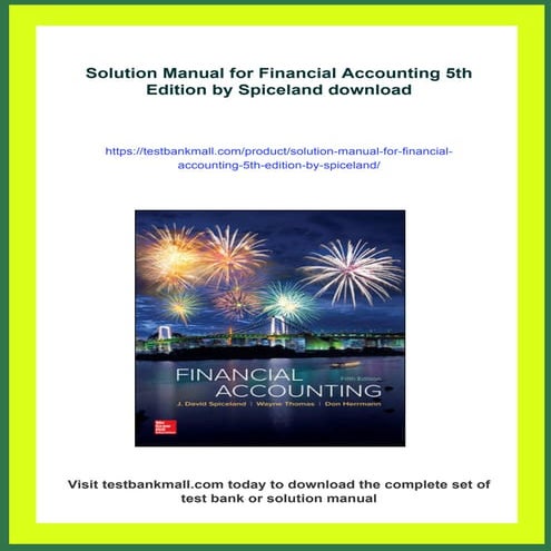 Solution Manual for Financial Accounting 5th Edition by Spiceland | PDF