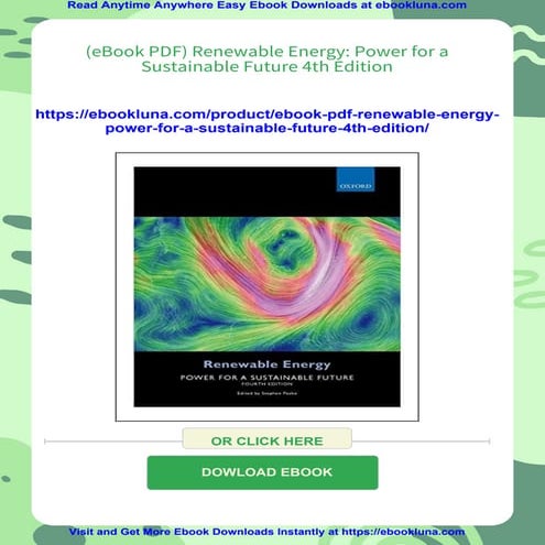 (eBook PDF) Renewable Energy: Power for a Sustainable Future 4th ...