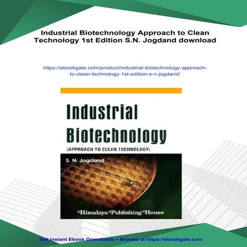 Industrial Biotechnology Approach to Clean Technology 1st Edition S.N ...