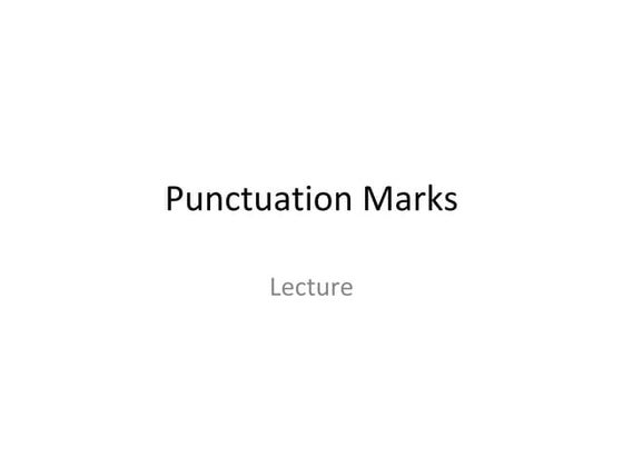 Punctuation Marks in English Grammar | PPTX | Internet for Beginners ...