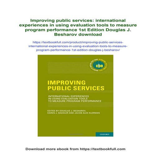 Improving public services: international experiences in using ...
