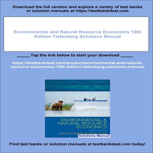 Environmental and Natural Resource Economics 10th Edition Tietenberg ...